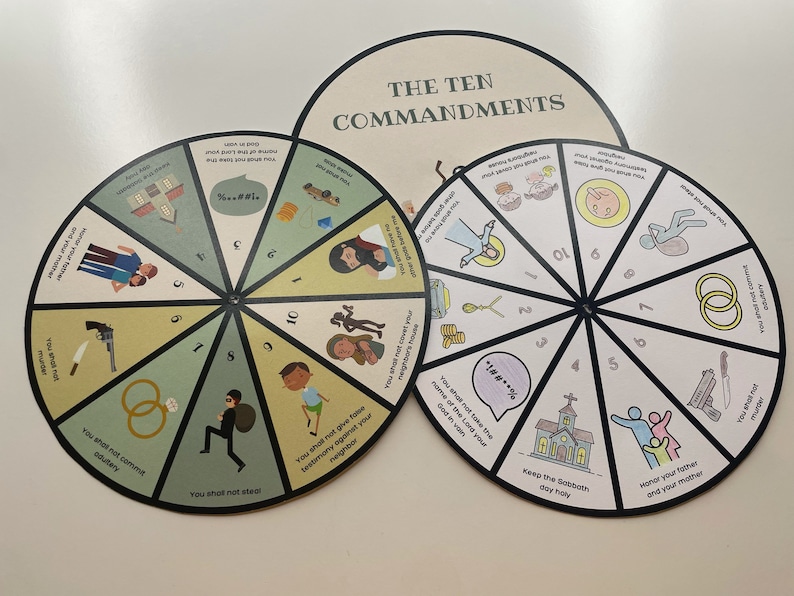 The Ten Commandments Spinner Wheel the Ten Commandments Craft Sunday ...