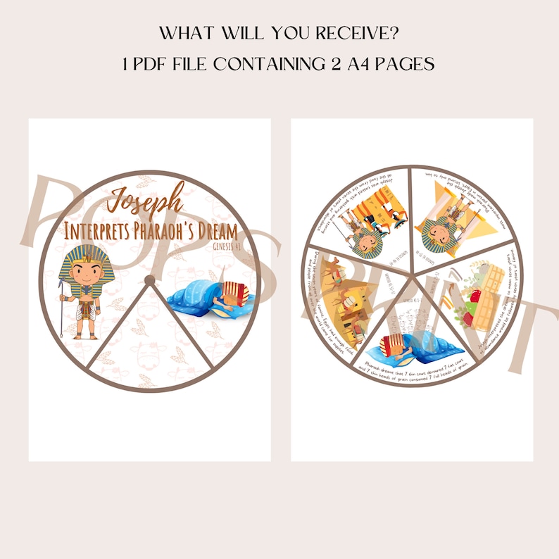 Joseph Interprets Pharaoh's Dream Spinner Wheel | Sunday School Craft ...
