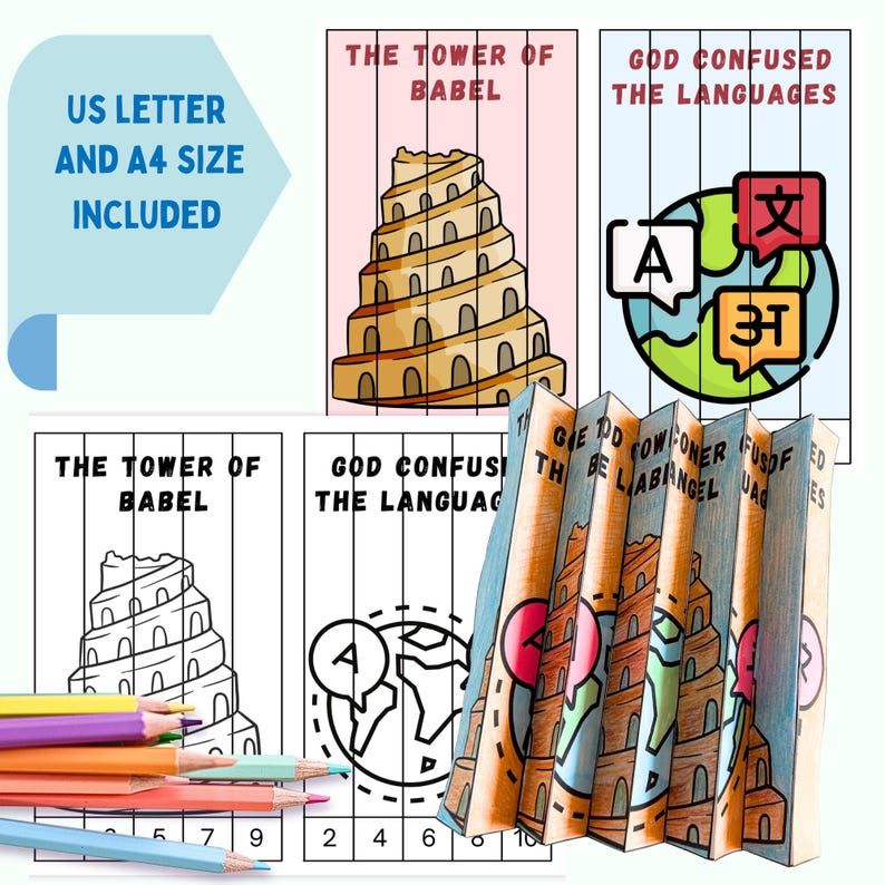 Tower of Babel Agamograph Craft – Sunday School Bible Activity (digital ...