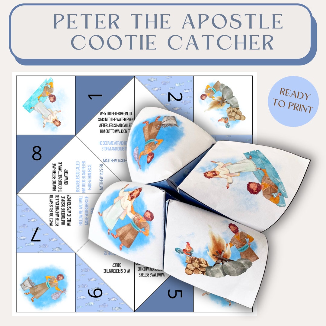 Peter the Apostle Cootie Catcher| Sunday School Craft| Cootie Catcher ...