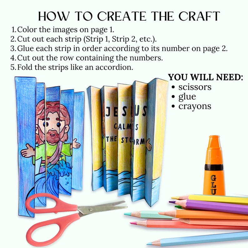 Printable Jesus Calms the Storm Agamograph – Sunday School Craft ...