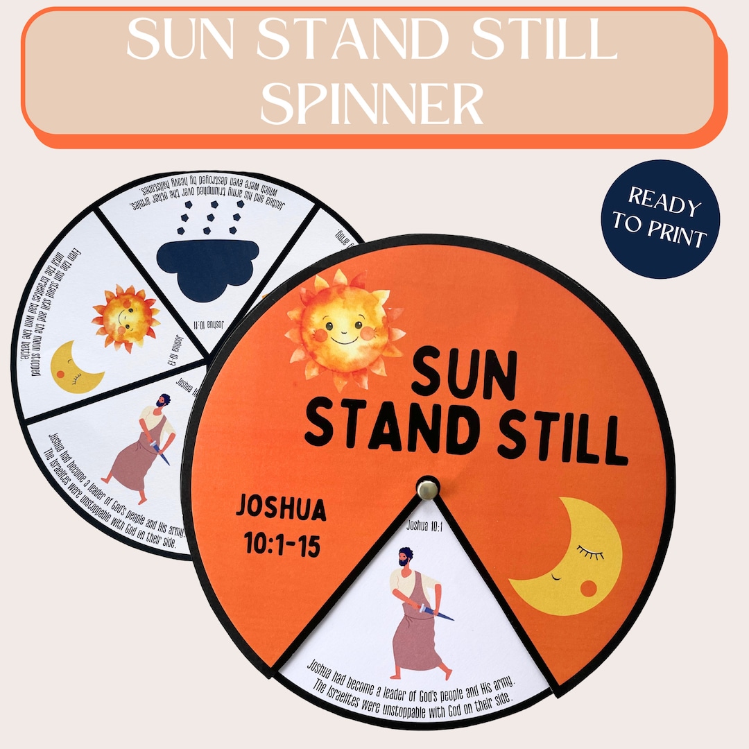 Printable "sun Stand Still" Sunday School Craft, Joshua Spinner Wheel ...