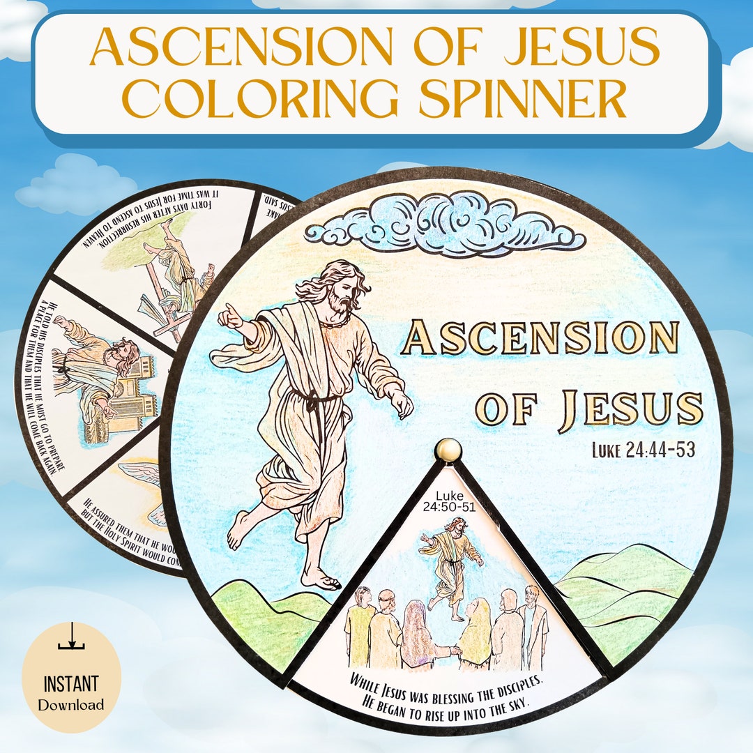 Printable Ascension of Jesus Coloring Spinner Wheel Ascension of Jesus ...