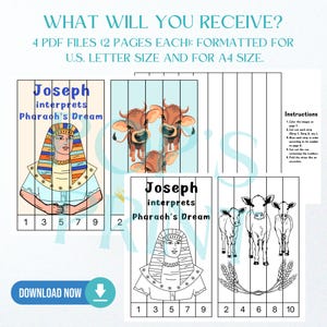 Printable Joseph Interprets Pharaoh’s Dreams Agamograph – Sunday School ...