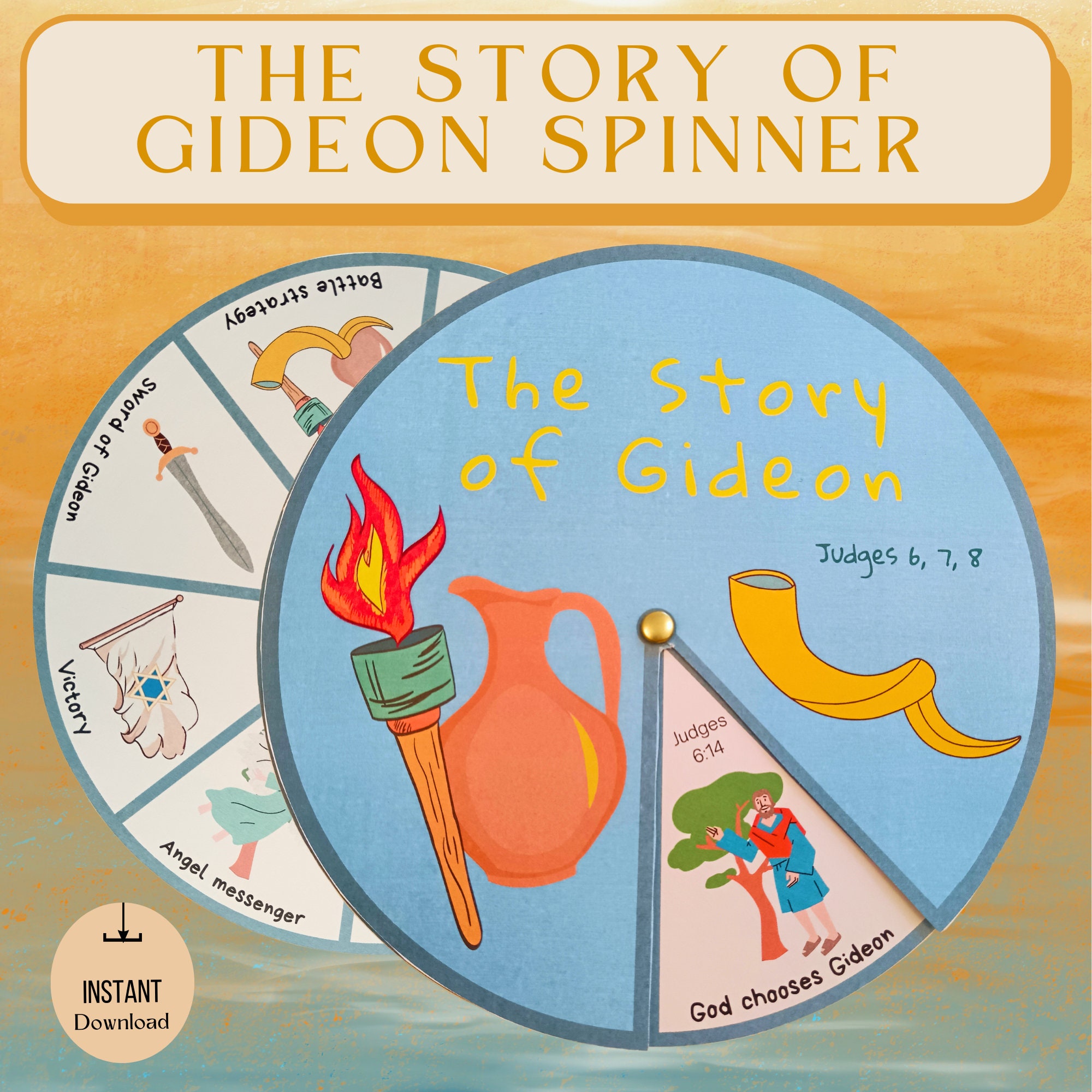 The Story of Gideon Spinner Wheel Gideon Craft Sunday School Lesson ...