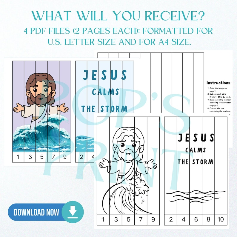 Printable Jesus Calms the Storm Agamograph – Sunday School Craft ...