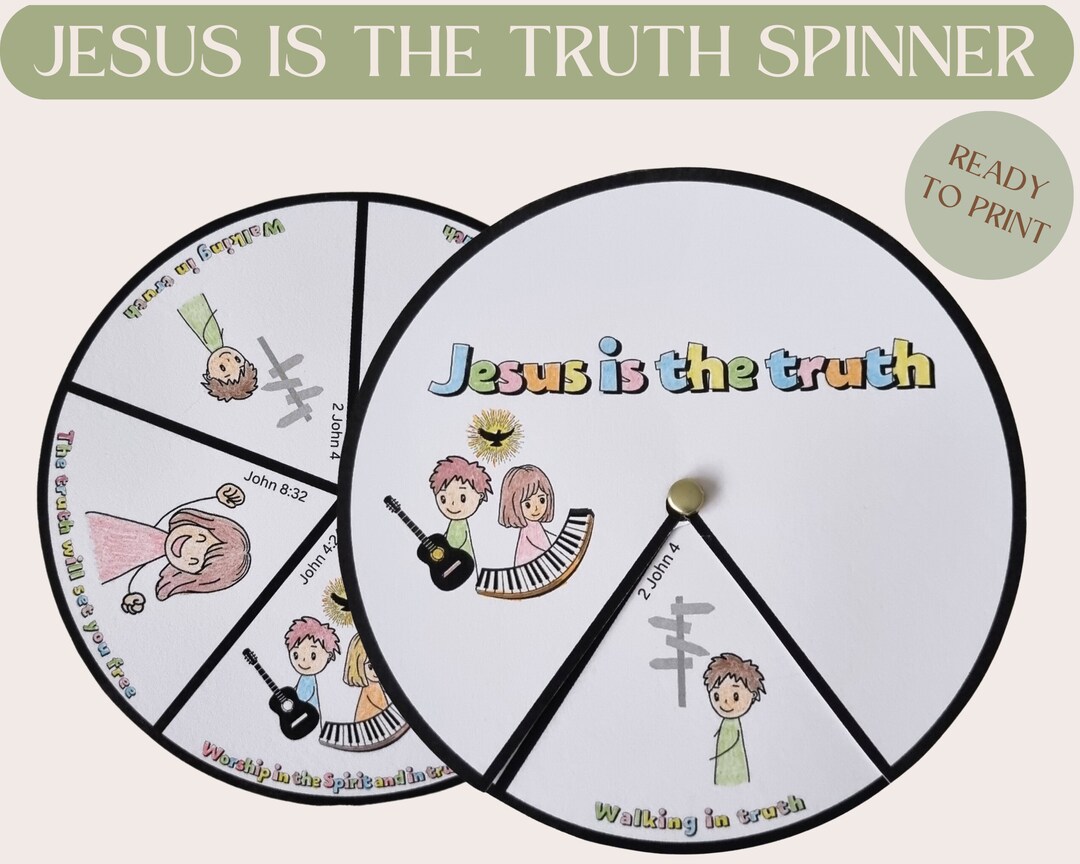 Jesus is the Truth Coloring Spinner Wheel Jesus is the Truth - Etsy