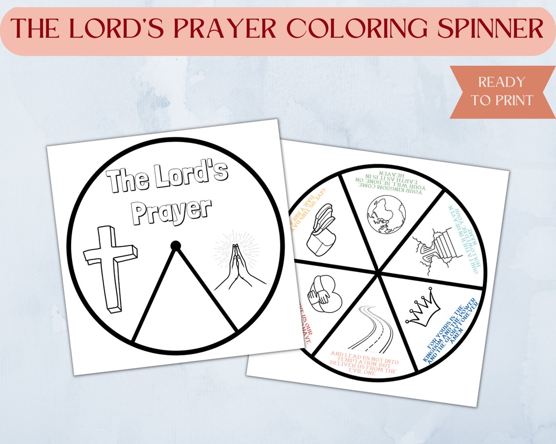 The Lord's Prayer Coloring Spinner Wheel the Lord's - Etsy