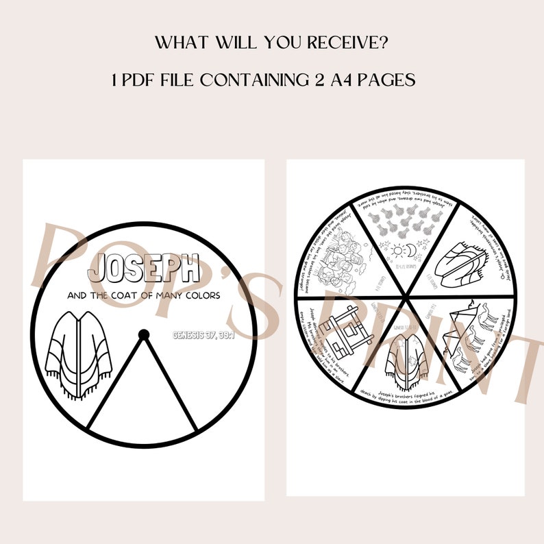 Joseph und der Mantel der vielen Farben Coloring Spinner Wheel ...