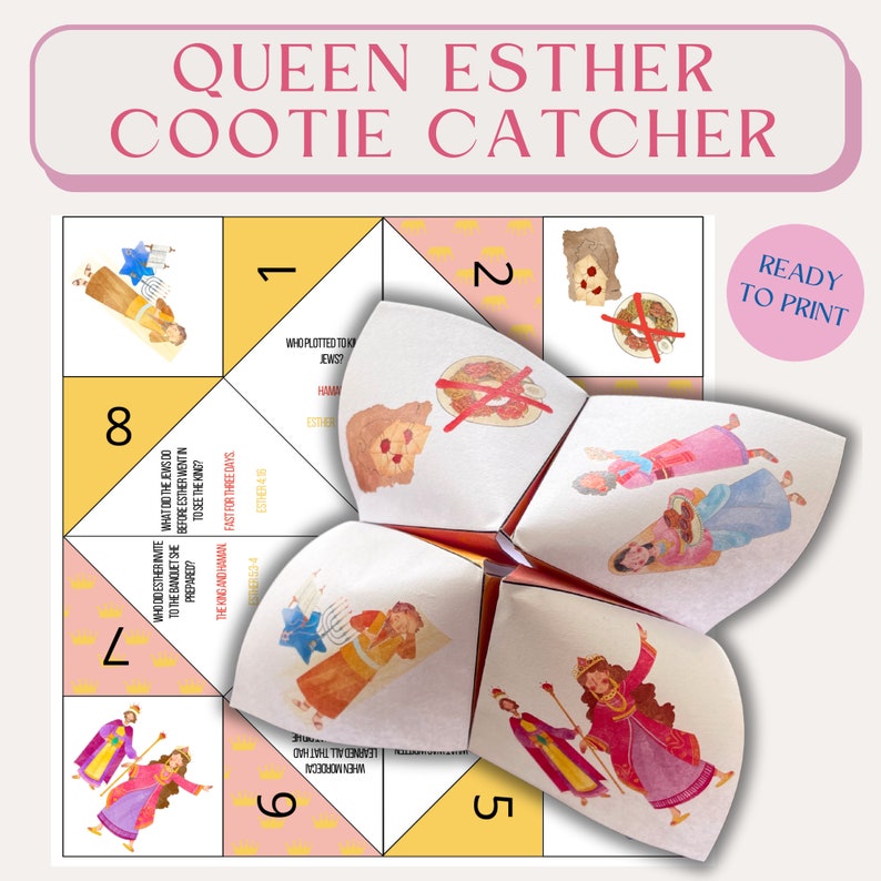 Queen Esther Cootie Catcher| Sunday School Craft| Cootie Catcher ...