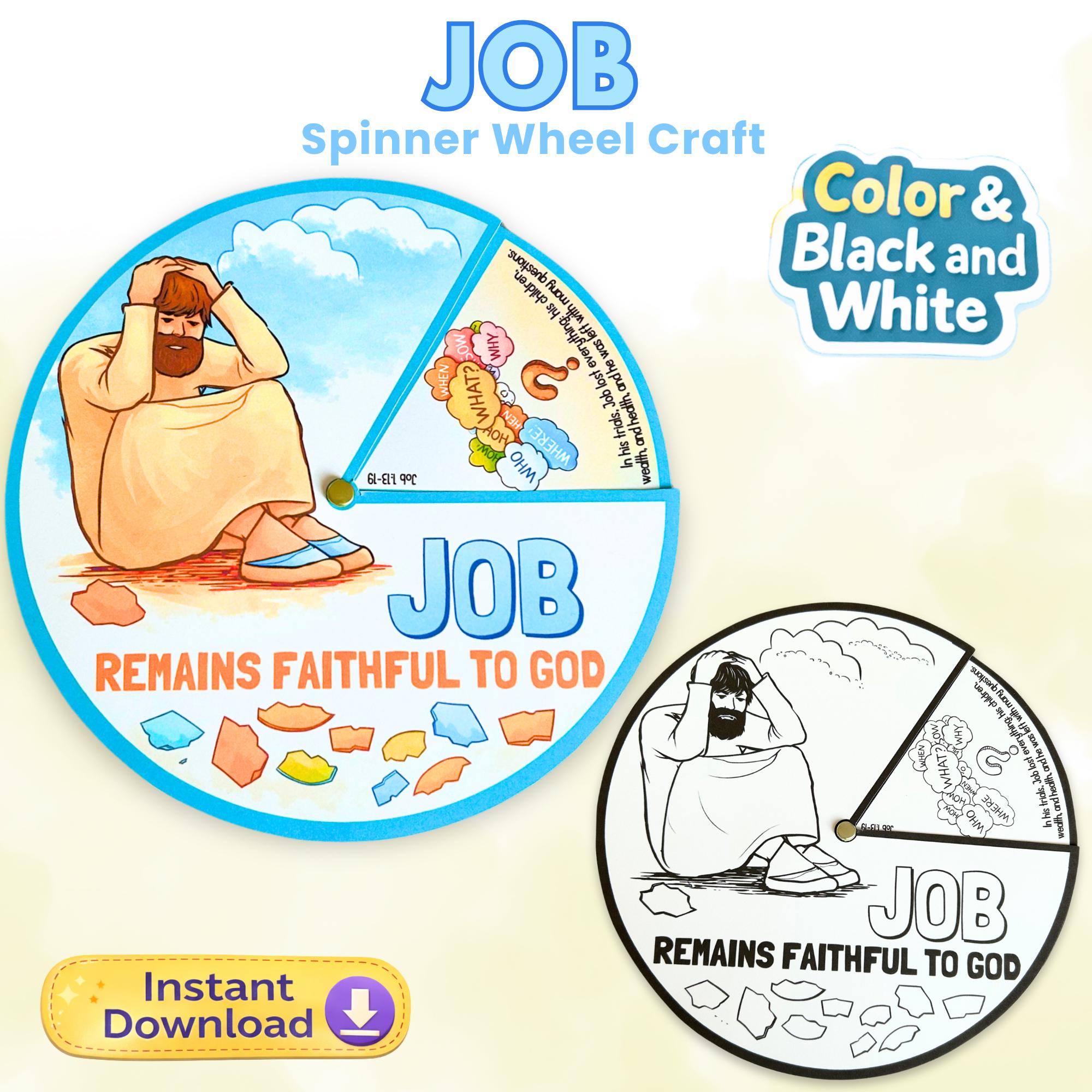 Story of Job Spinner Wheel Craft | Sunday School Bible Coloring ...