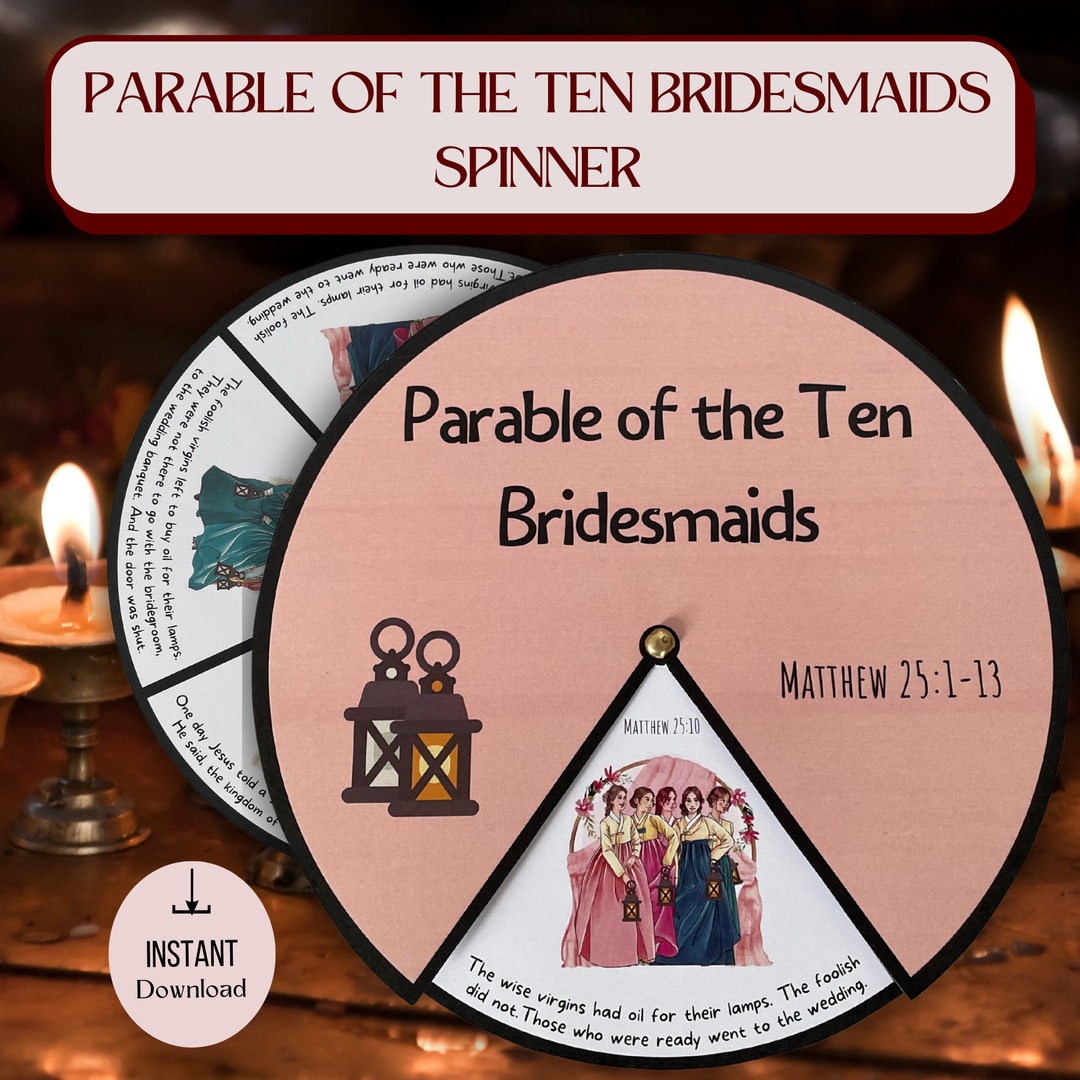 Printable Parable of the Ten Bridesmaids Spinner Wheel, Sunday School ...
