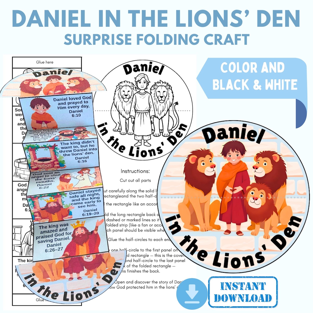 Daniel in the Lions’ Den Bible Craft for Kids – Printable Faith and ...