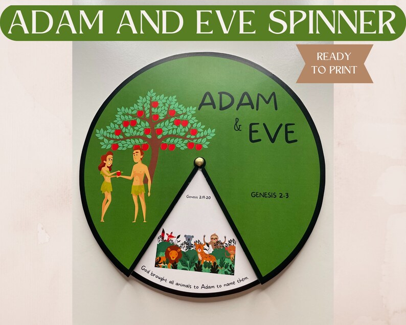 Adam and Eve Spinner Wheel Sunday School Craft Kids Ministry - Etsy