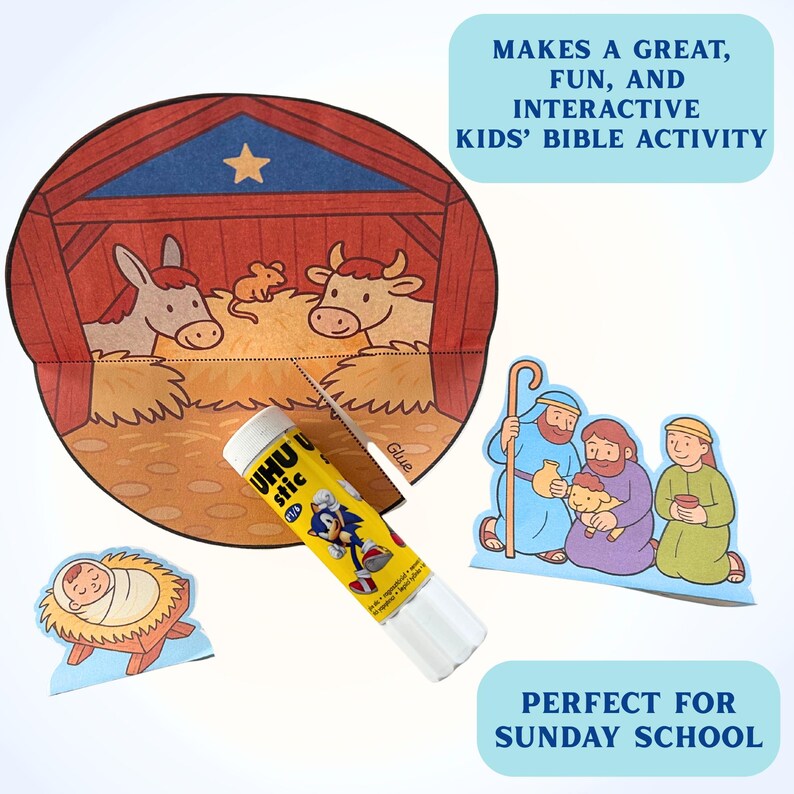 Shepherds Visit Jesus Craft | Printable 3D Nativity Scene (PDF) - Etsy