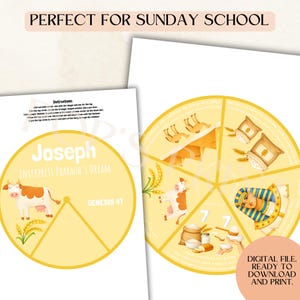 Joseph Interprets Pharaoh's Dream Coloring Spinner Wheel| Sunday School ...