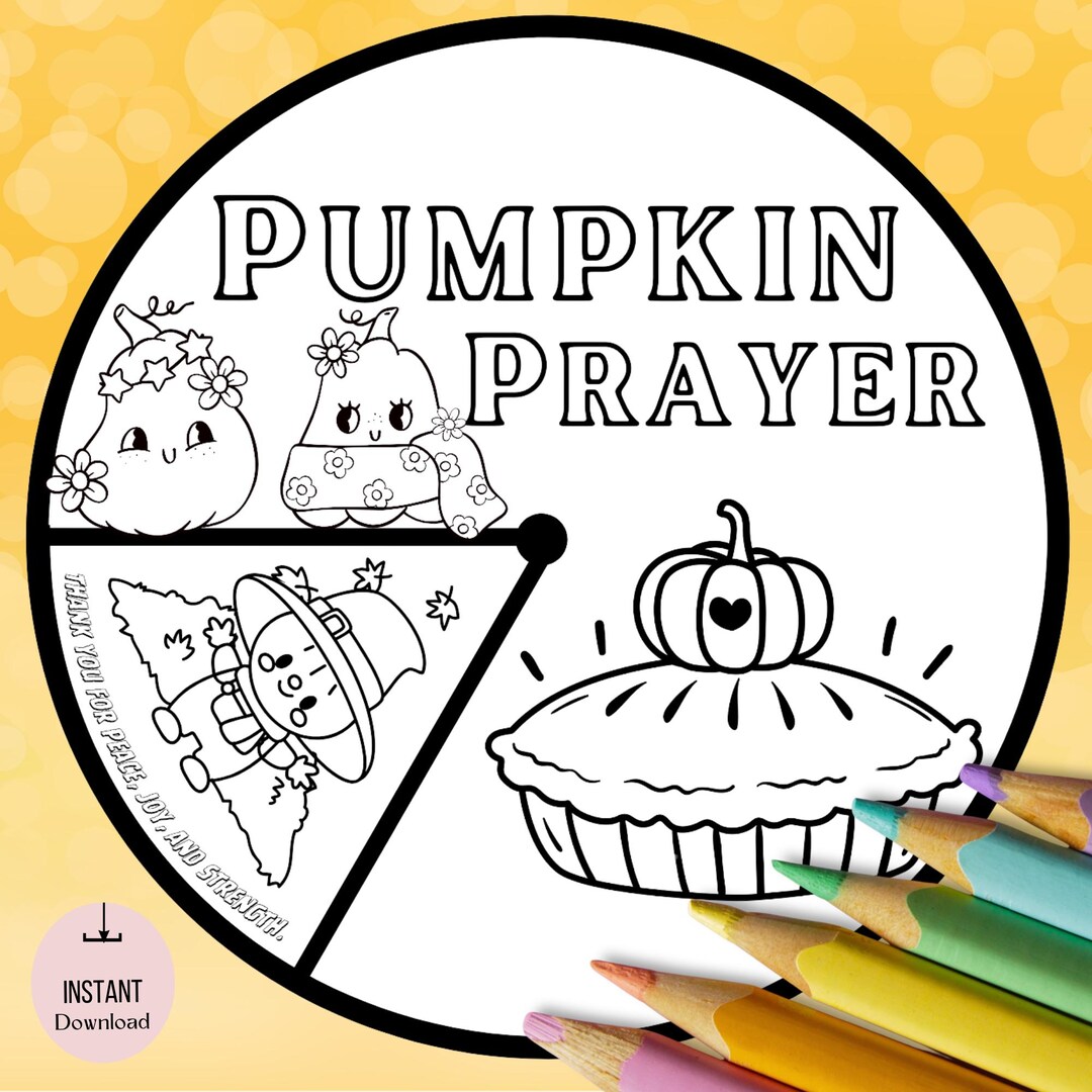 Printable Thanksgiving Pumpkin Prayer Spinner Wheel, Sunday School ...