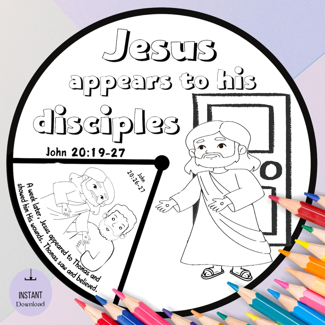 Printable "jesus Appears to His Disciples" Spinner Wheel, Easter Sunday ...