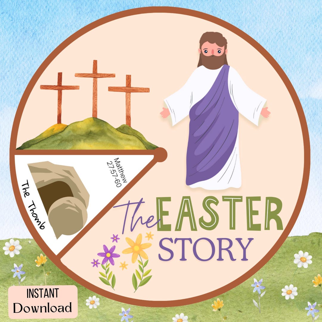 Easter Story Sunday School Craft Printable Spinner Wheel Kids Ministry ...