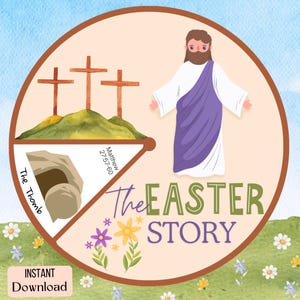 Easter Story Sunday School Craft Printable Spinner Wheel Kids Ministry ...