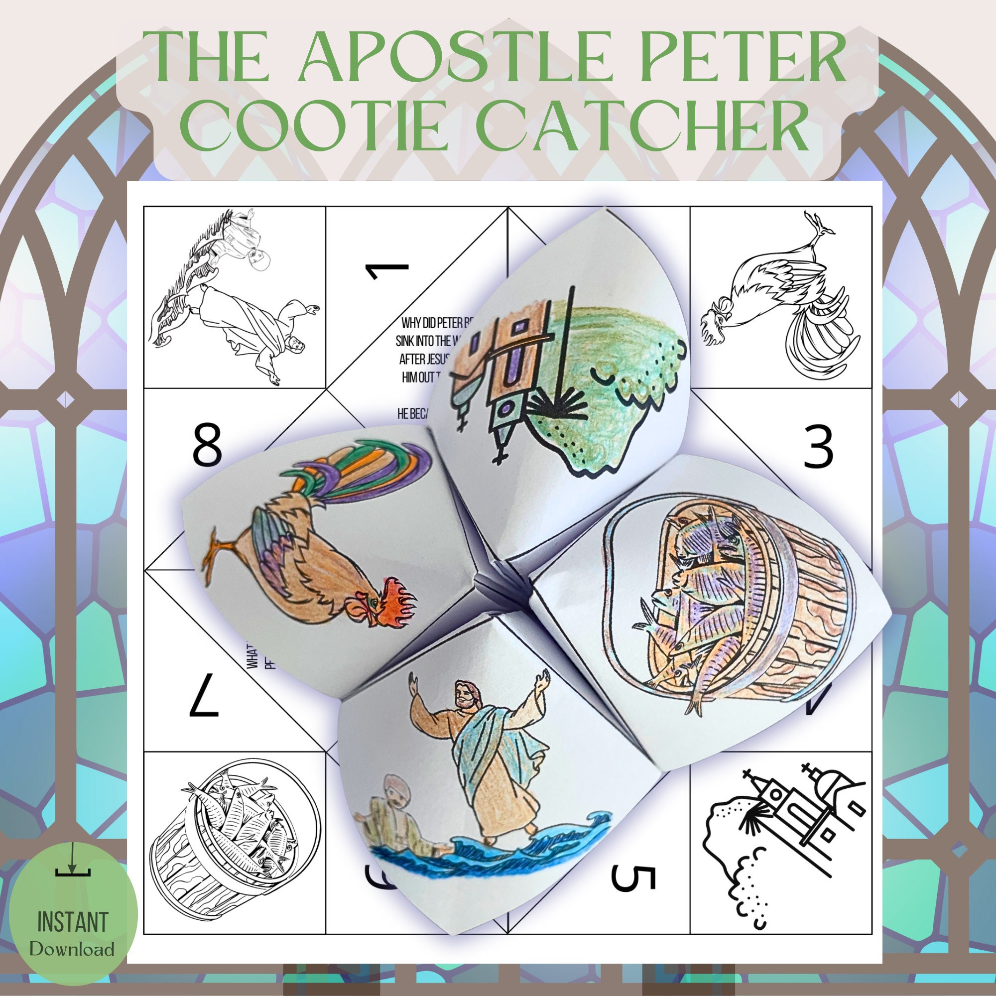 Sunday School Craft - Peter the Apostle Coloring Cootie Catcher ...