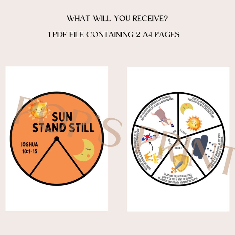 Printable "sun Stand Still" Sunday School Craft, Joshua Spinner Wheel ...