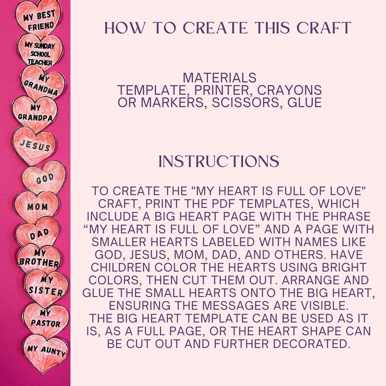 Valentine's Day Printable "my Heart is Full of Love" Cut-and-paste ...