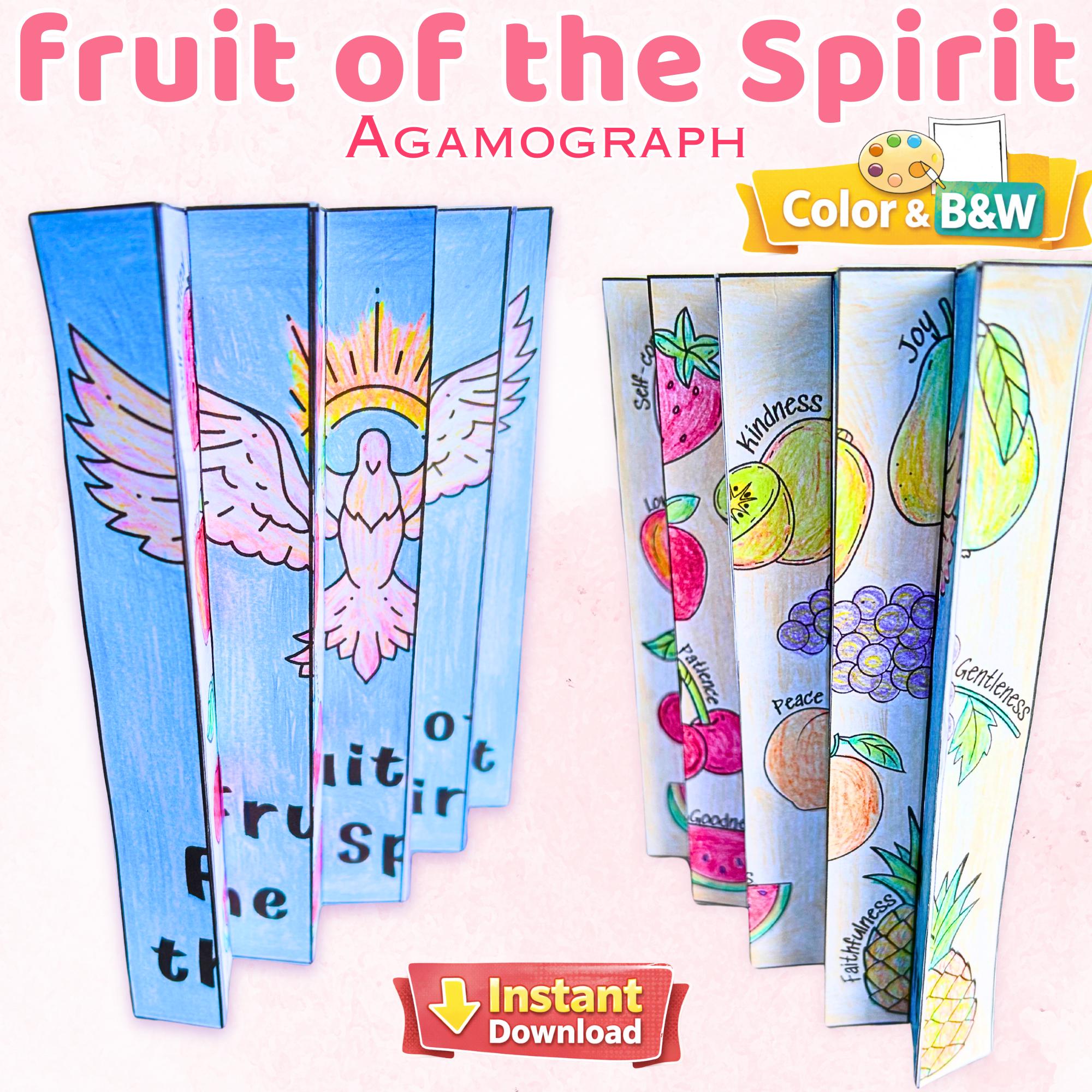 Fruit of the Spirit Agamograph Craft – Sunday School Bible Activity ...