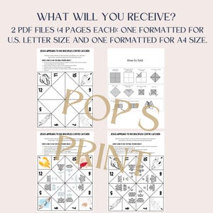 Jesus Appears to His Disciples Cootie Catcher for Kids| Printable ...