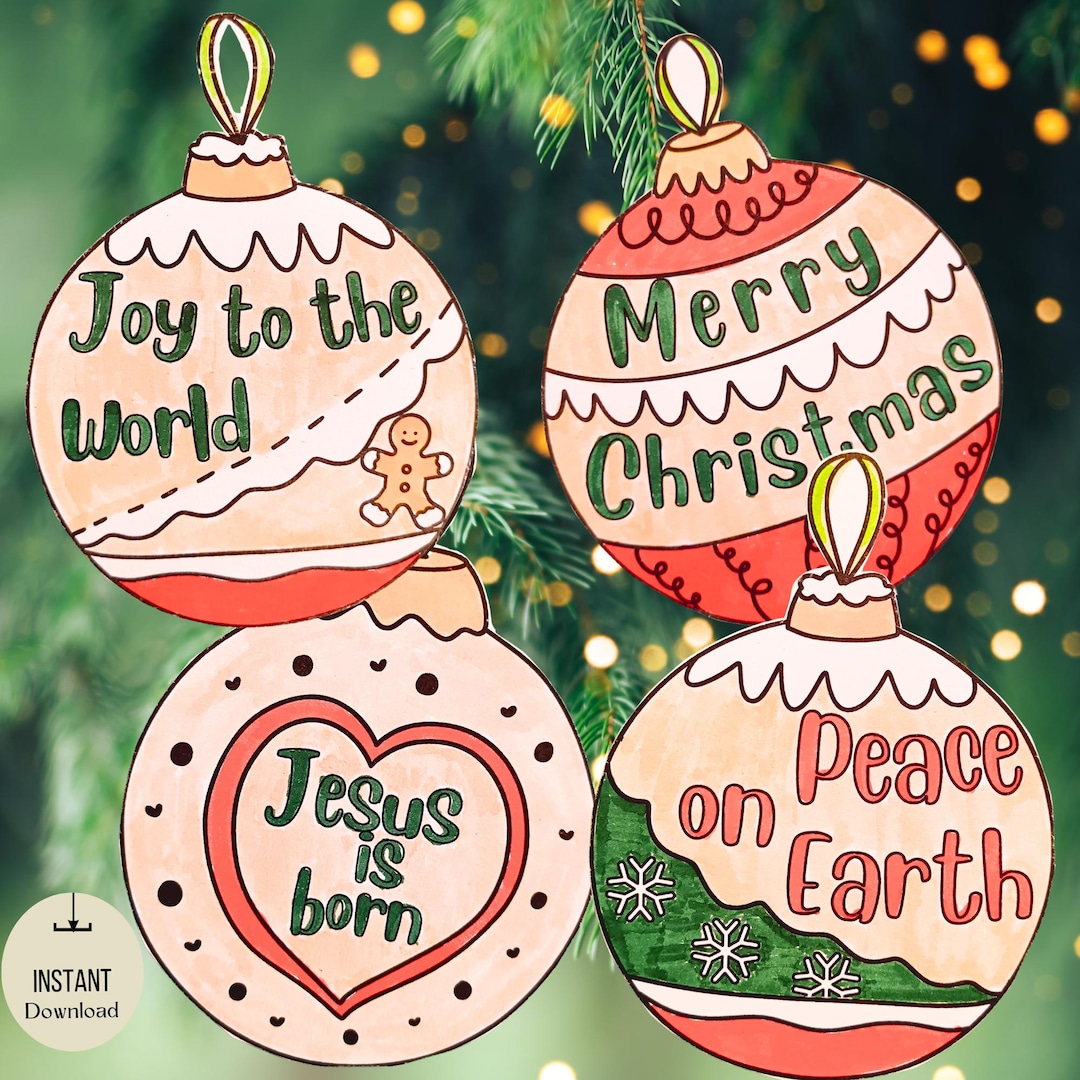 Nativity Christmas Ornaments Paper Craft, Sunday School Coloring ...