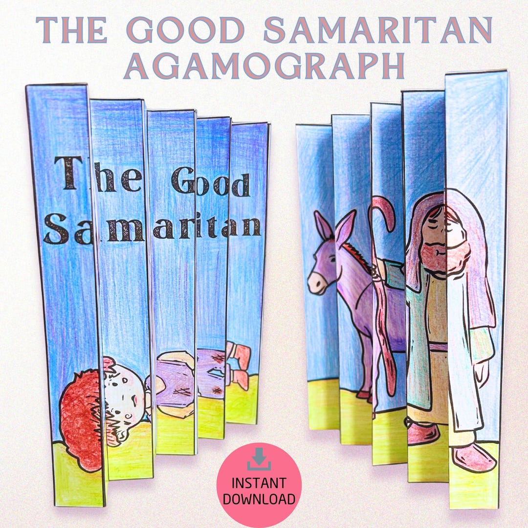 Printable the Good Samaritan Agamograph, Sunday School Craft, Instant ...