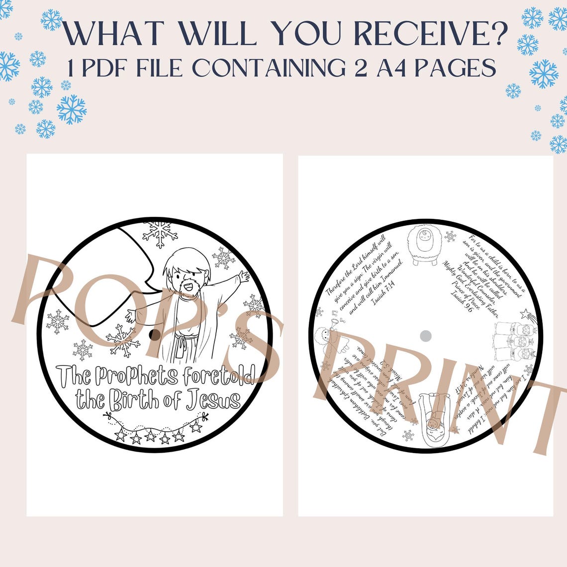 Prophets Foretold the Birth of Jesus Spinner Wheel, Printable Christmas ...