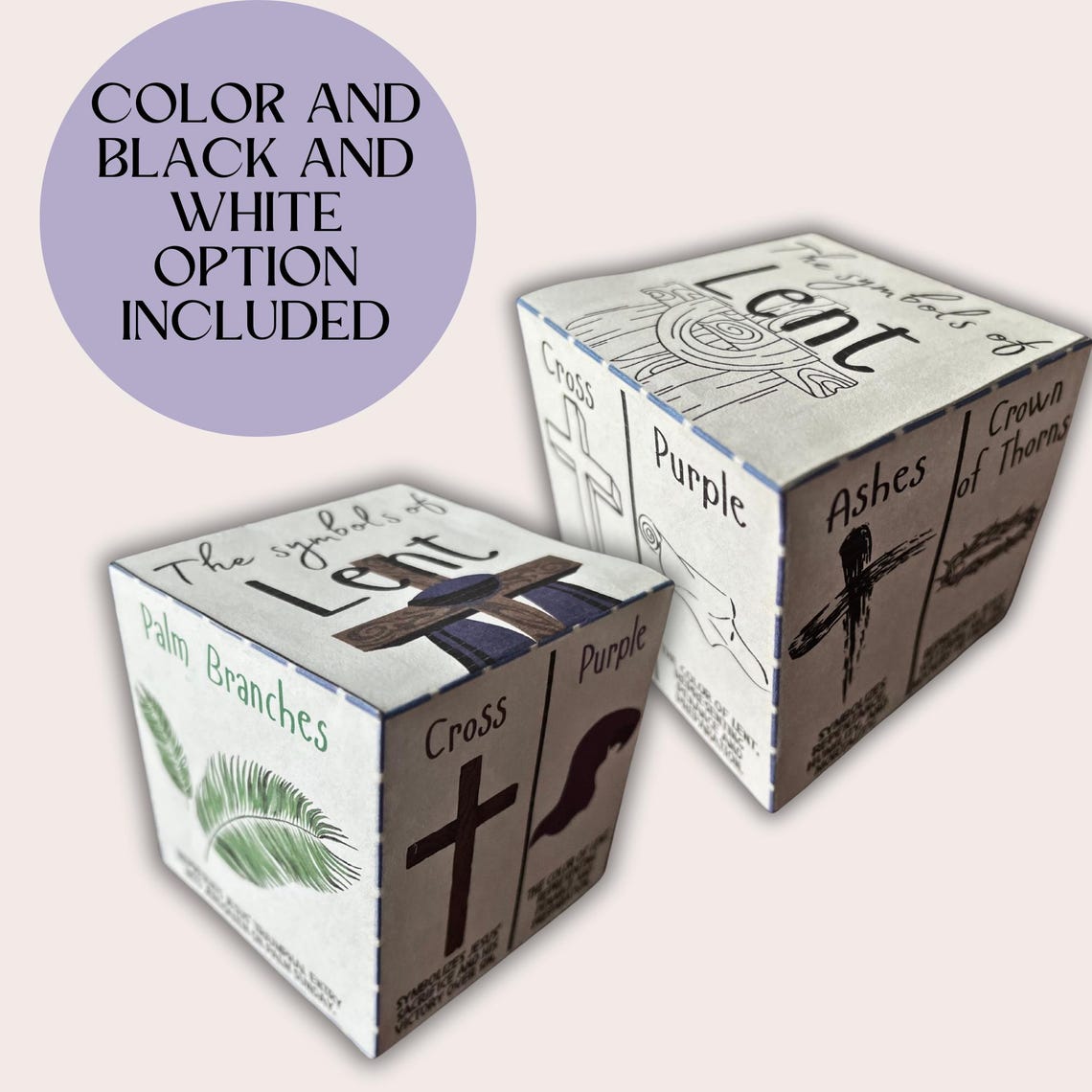 Lent Symbols Cube Craft | Sunday School Easter Bible Activity (digital ...