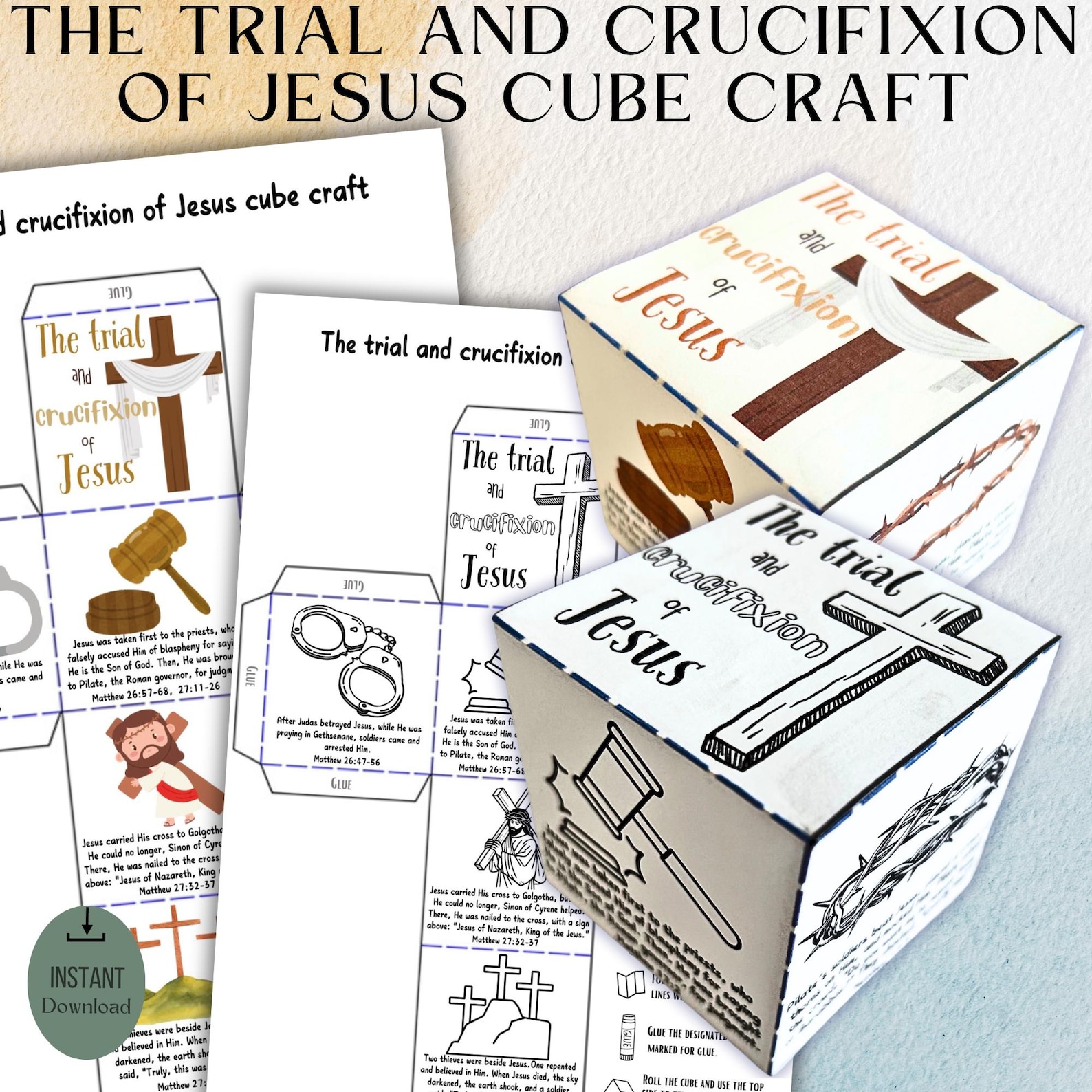 The Trial and Crucifixion of Jesus Story for Kids| Cube Craft ...