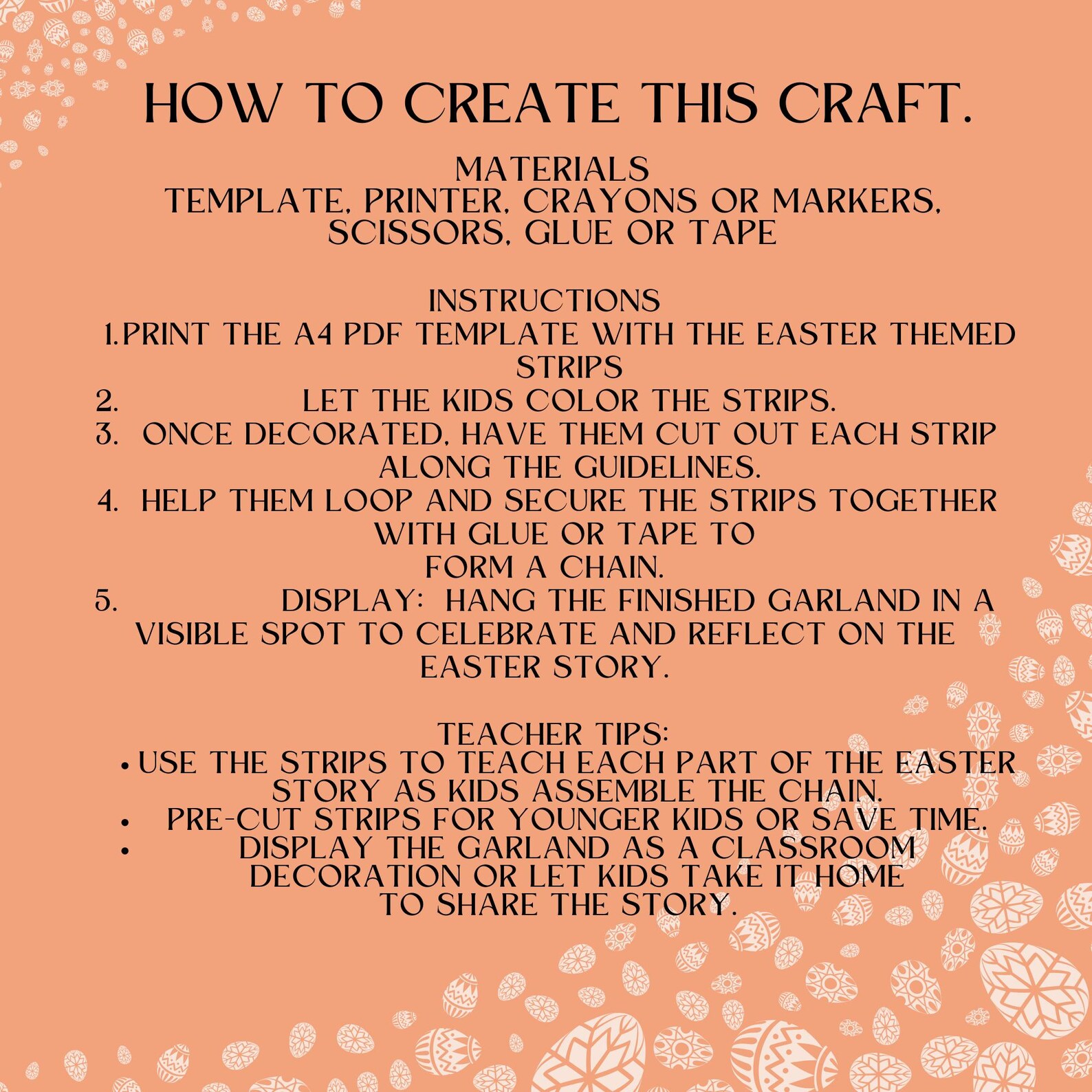Easter Story Paper Chain Garland: Printable Sunday School Craft Kids ...