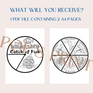 Printable the Miraculous Catch of Fish Spinner Wheel, Sunday School ...