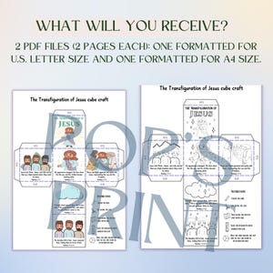 Transfiguration Lesson for Kids| Cube Craft| Printable Sunday School ...