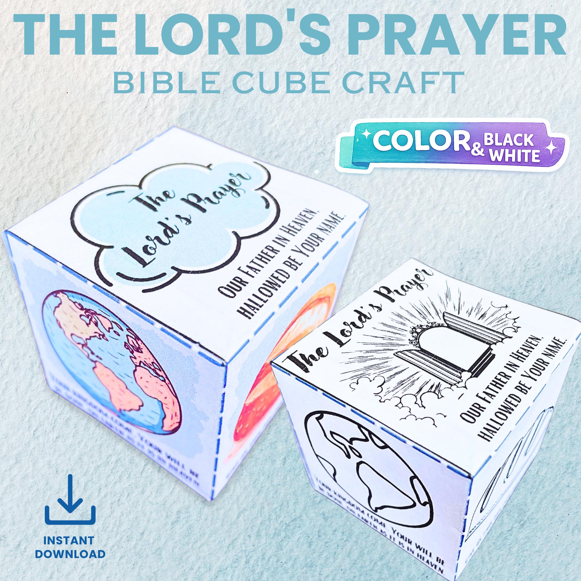 Lord's Prayer Cube Craft - Printable Activity, Sunday School Lesson ...