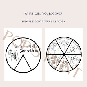 Sunday School Printable Craft, Emmanuel: God With Us Coloring Spinner ...
