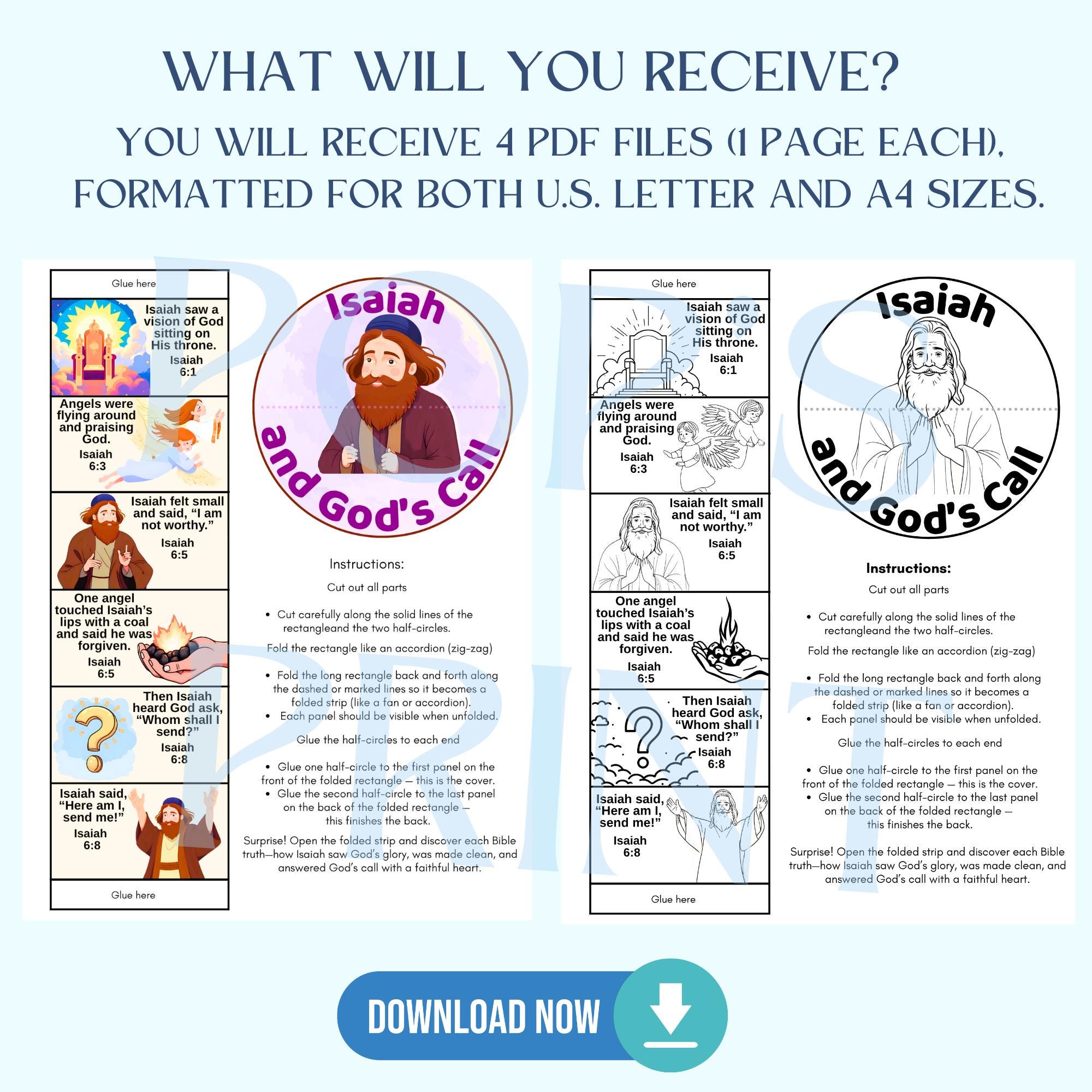 Prophet Isaiah and God's Call Craft | Sunday School Folding Coloring ...