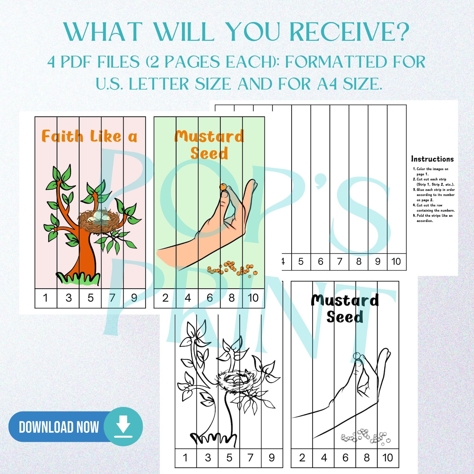 Printable Faith Like a Mustard Seed Agamograph – Sunday School Craft ...