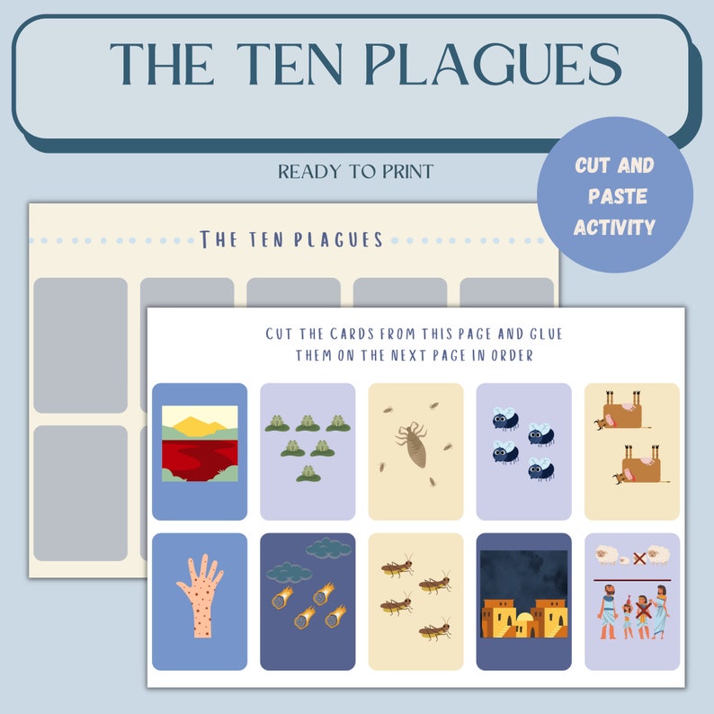 The Ten Plagues Activity| the Ten Plagues Printable| the Ten Plagues ...
