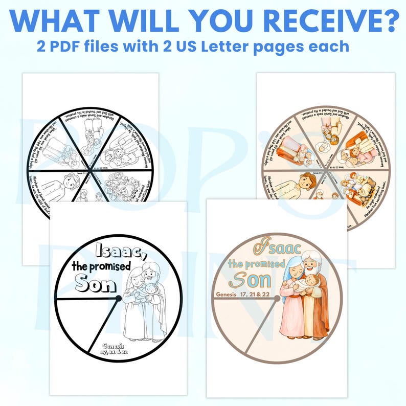 Isaac the Promised Son Craft | Coloring Spinner Wheel |sunday School ...