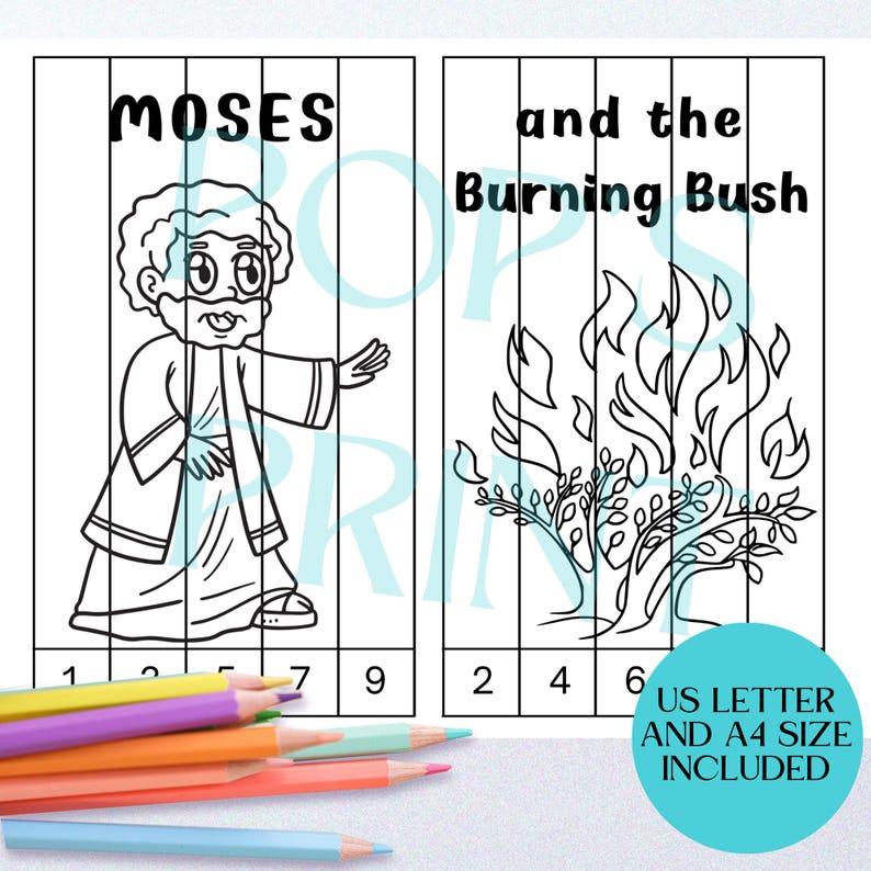 Printable Moses and the Burning Bush Agamograph – Sunday School Craft ...