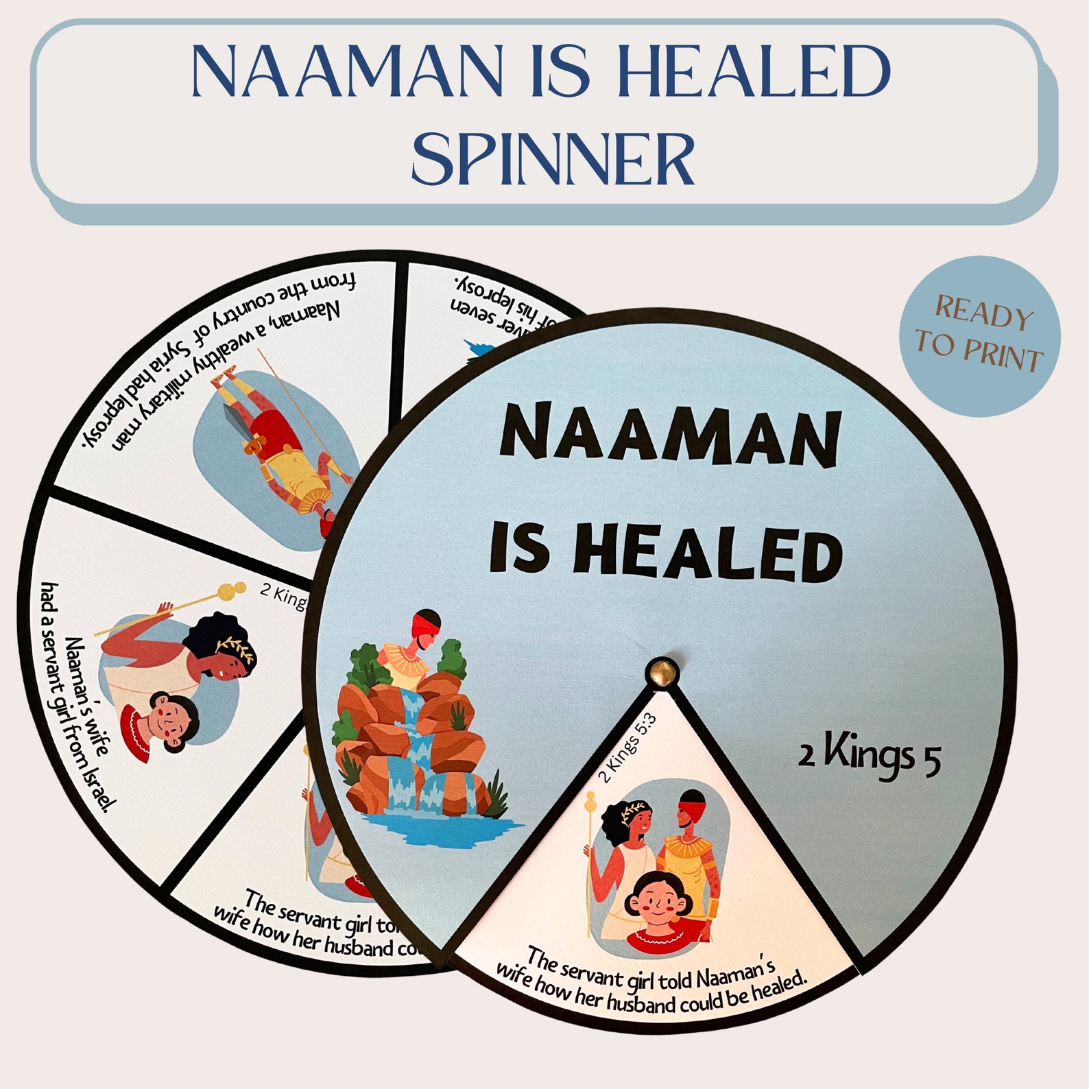 Naaman is Healed Spinner Wheel | Naaman Craft | Sunday School Activity ...
