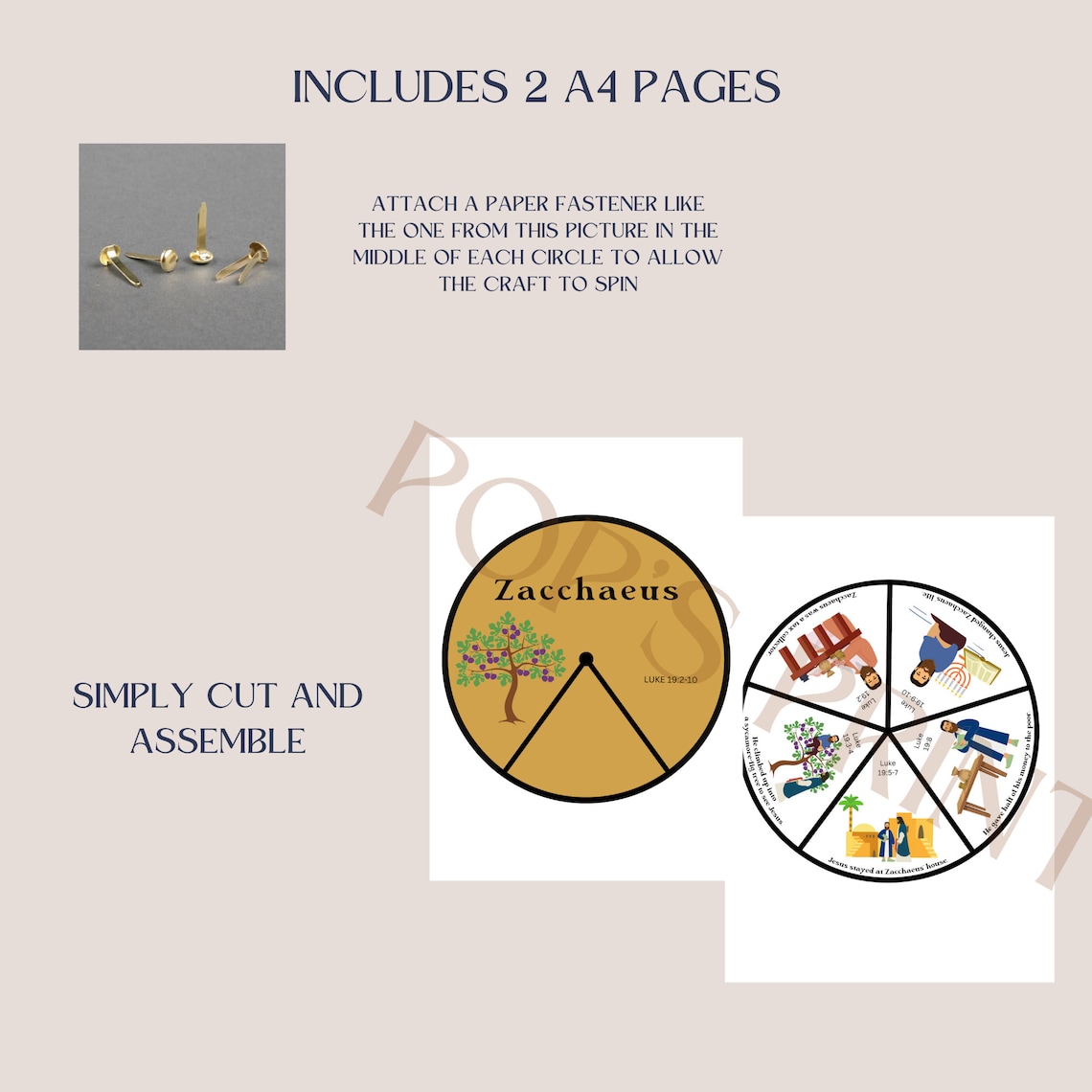 Zacchaeus Spinner Wheel Zacchaeus Craft Sunday School Craft Kids ...