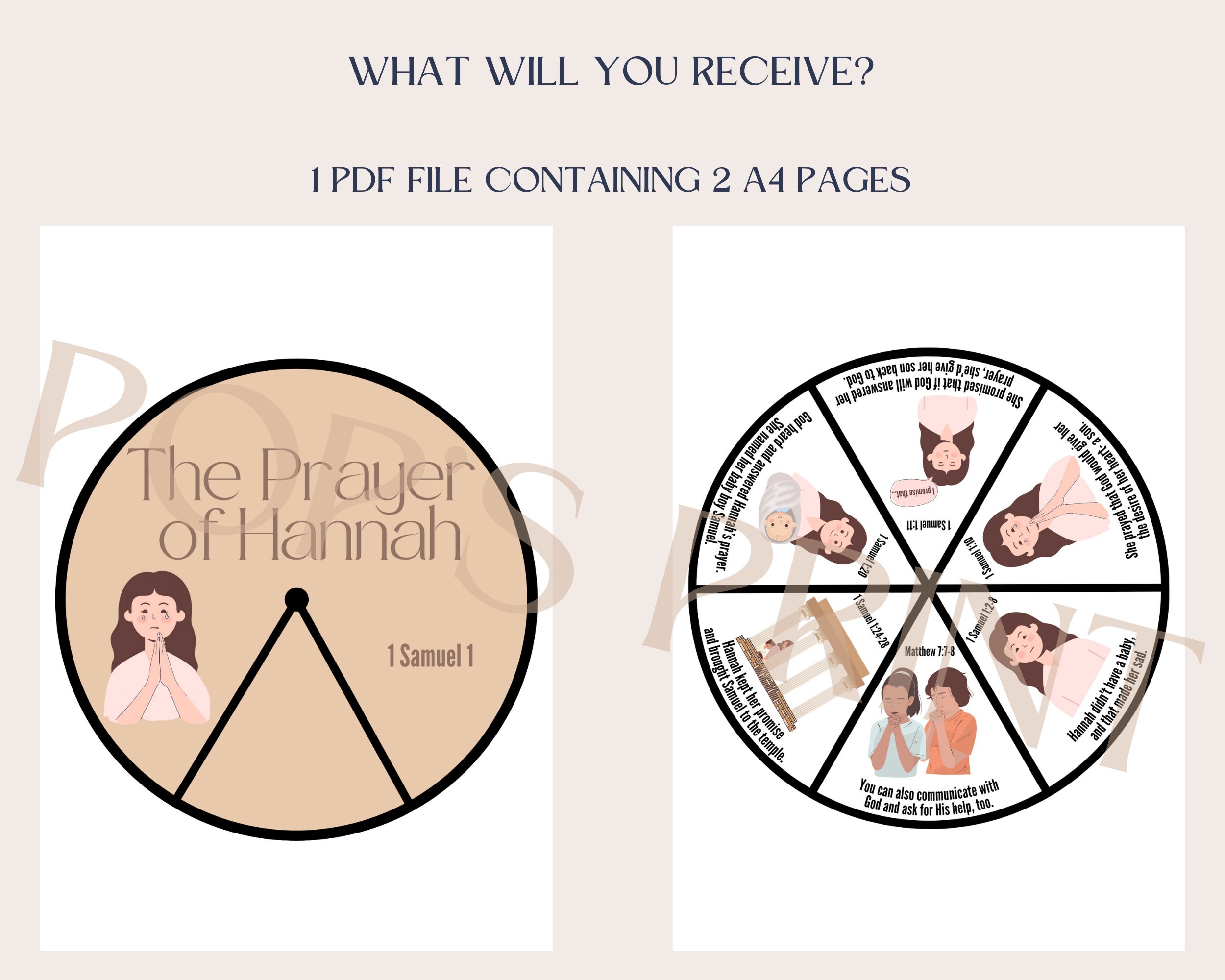 Printable Prayer of Hannah Spinner Wheel - Sunday School Craft, Kids ...
