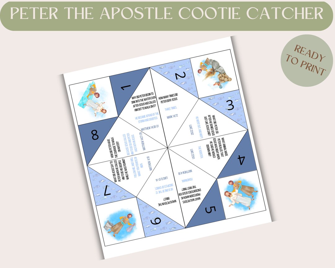 Peter the Apostle Cootie Catcher Sunday School Craft Cootie - Etsy