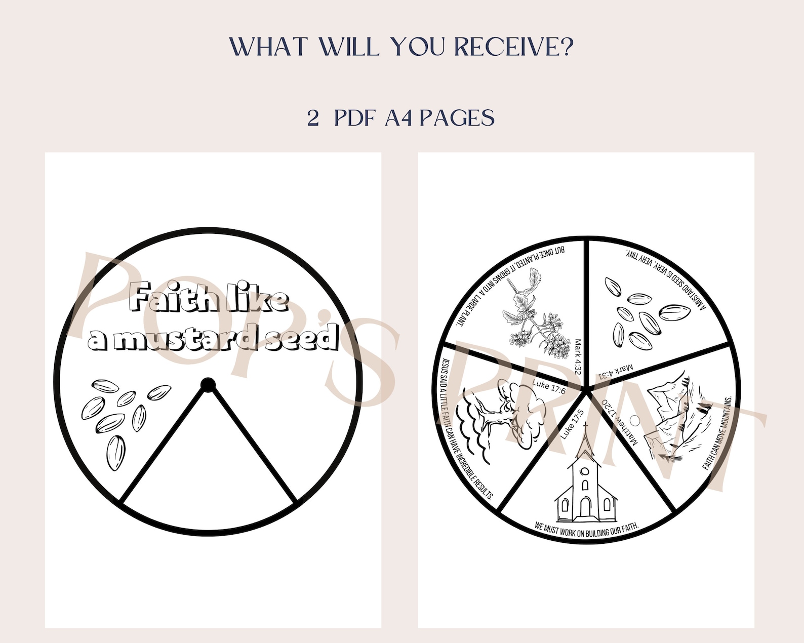 Faith Like a Mustard Seed Coloring Spinner Wheel Faith Like a Mustard ...