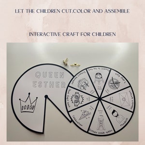 Queen Esther Coloring Spinner Wheel Queen Esther Craft - Etsy